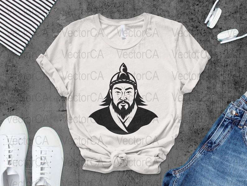 Genghis Khan SVG Image, Printable Mongolian Warrior Heritage Artwork ...