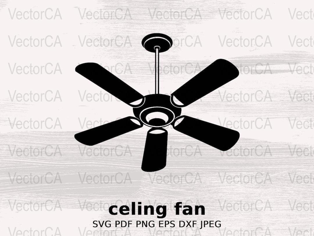 Modern Ceiling Fan SVG, Digital Download Illustration, Home Decor ...