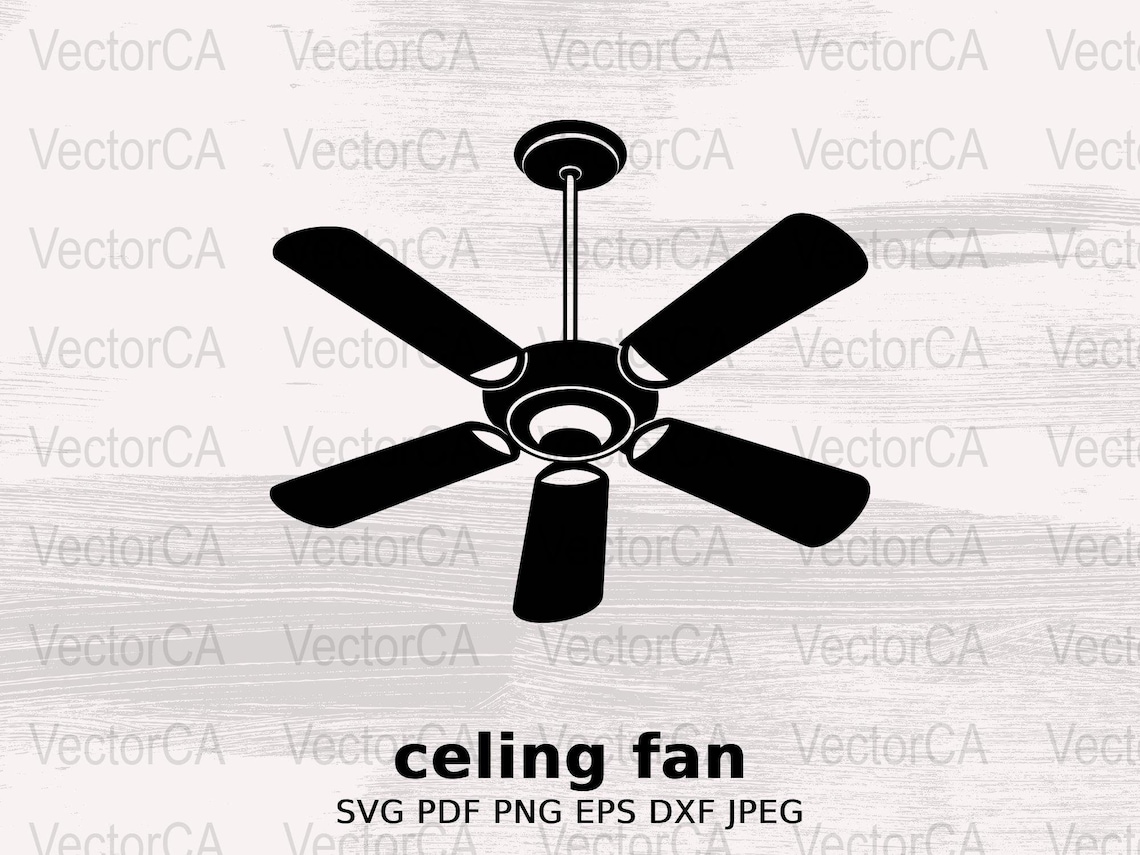 Modern Ceiling Fan SVG, Digital Download Illustration, Home Decor ...