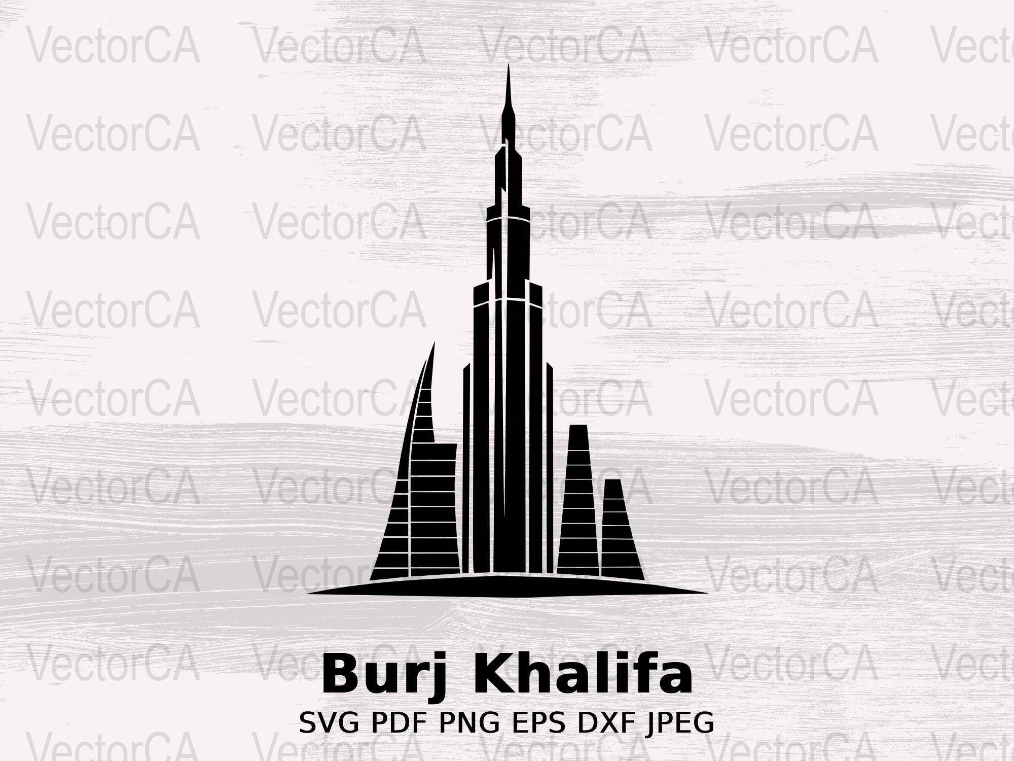 Burj Khalifa SVG Digital Image, Instant Download, Iconic Dubai Svg ...