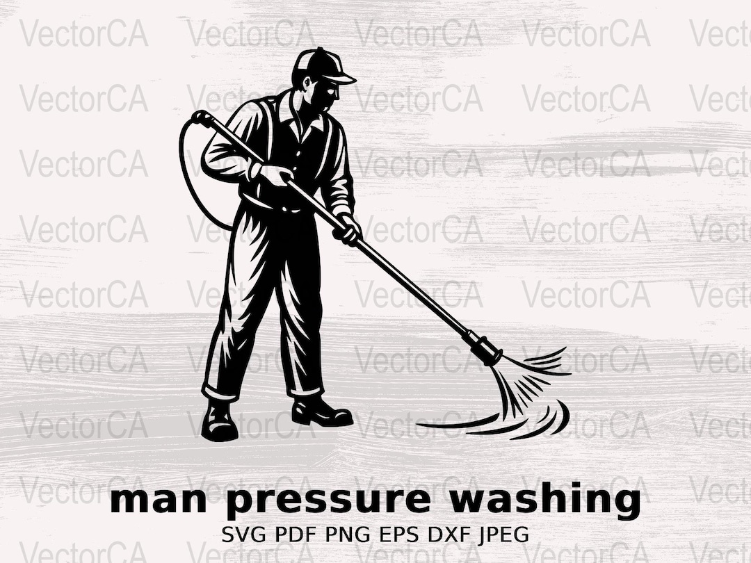 Digital Man Pressure Washing SVG Image for Download,commercial ...