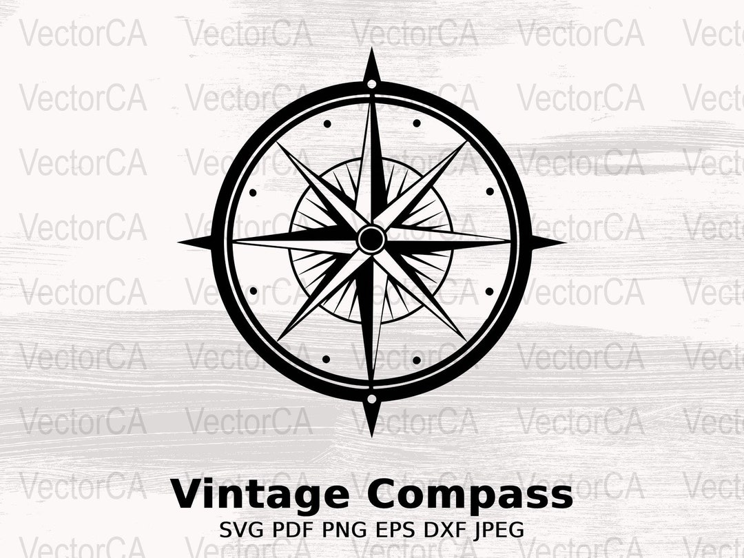 Vintage Compass SVG Image, Digital Nautical Navigation Design, Explorer ...