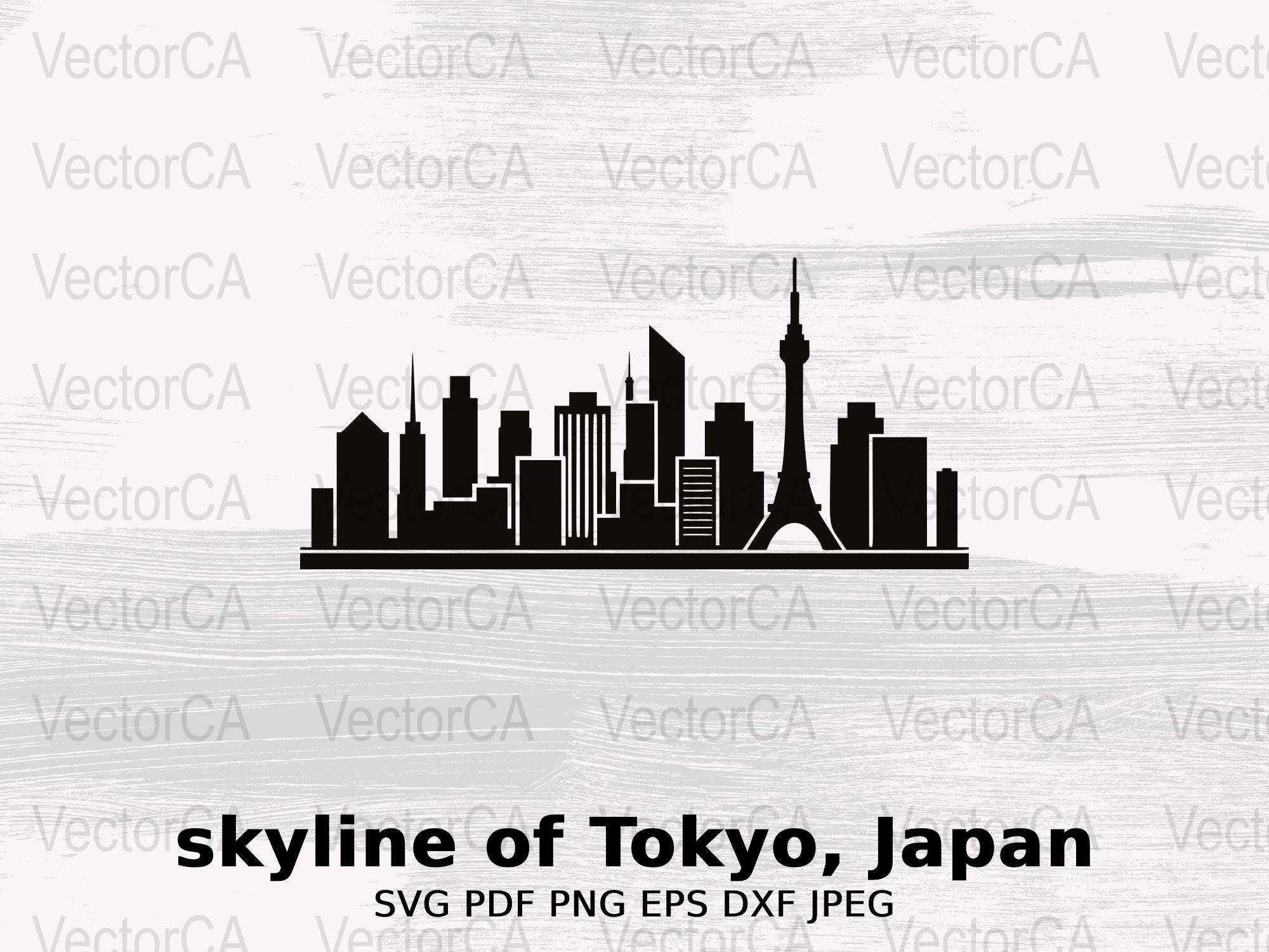 Tokyo Skyline SVG PNG Silhouette,instant Digital Download, Japan ...