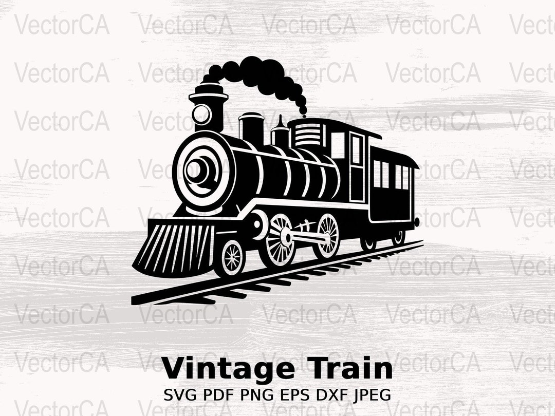 Vintage Train SVG, Digital Download, Antique Locomotive Railway, Retro ...