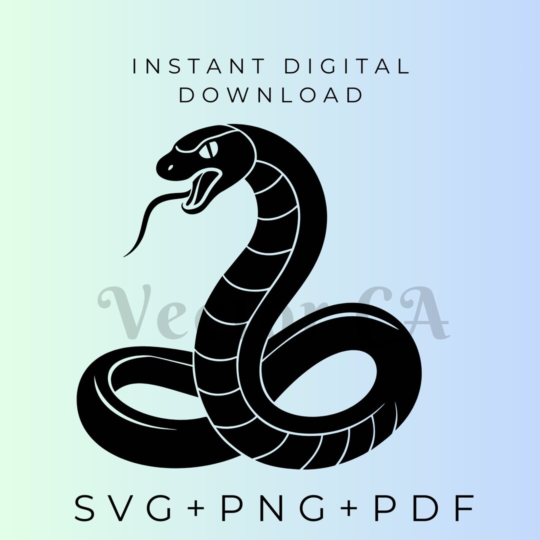 Snake Sleek Serpent SVG Digital Vector Cutting Files for Silhouette ...