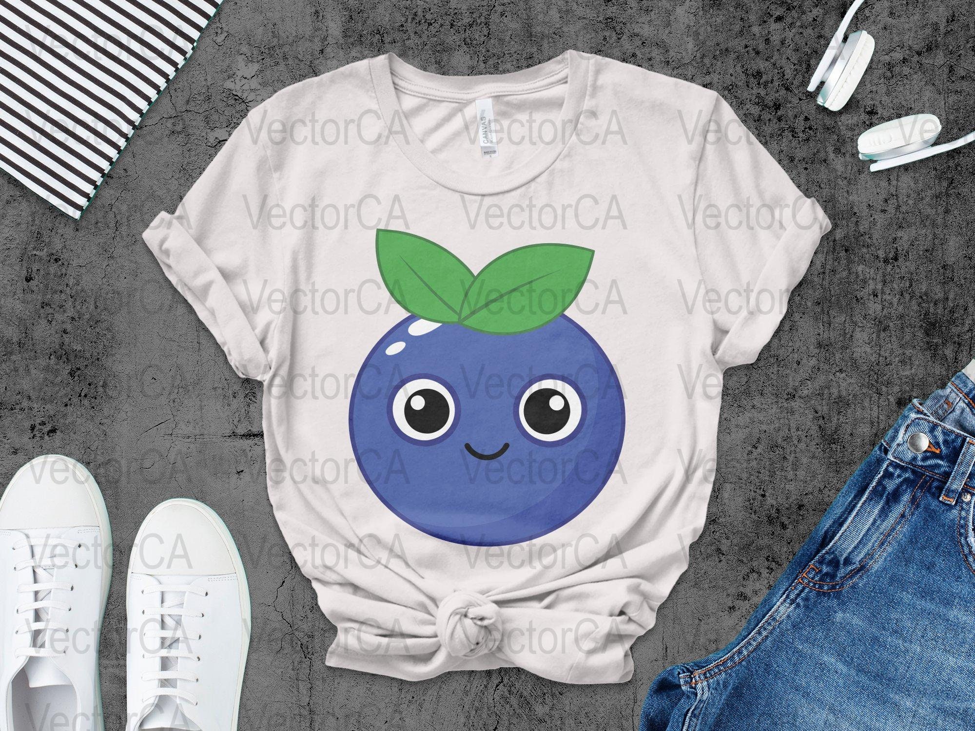 Kawaii Blueberry Svg Vector Art, Cutting Files for Silhouette Cameo ...