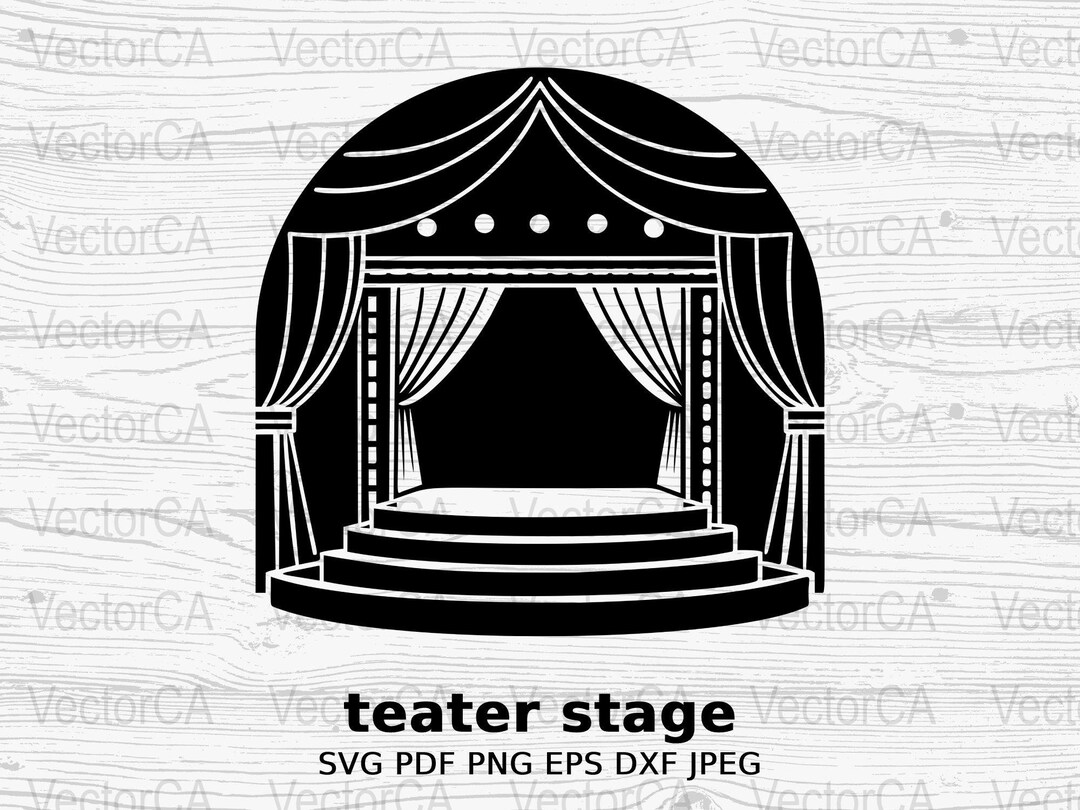 Theatre Stage Clipart, SVG PNG Digital Download, Drama, Performance Art ...