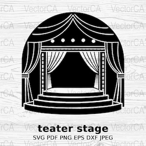 Theatre Stage Clipart, SVG PNG Digital Download, Drama, Performance Art ...