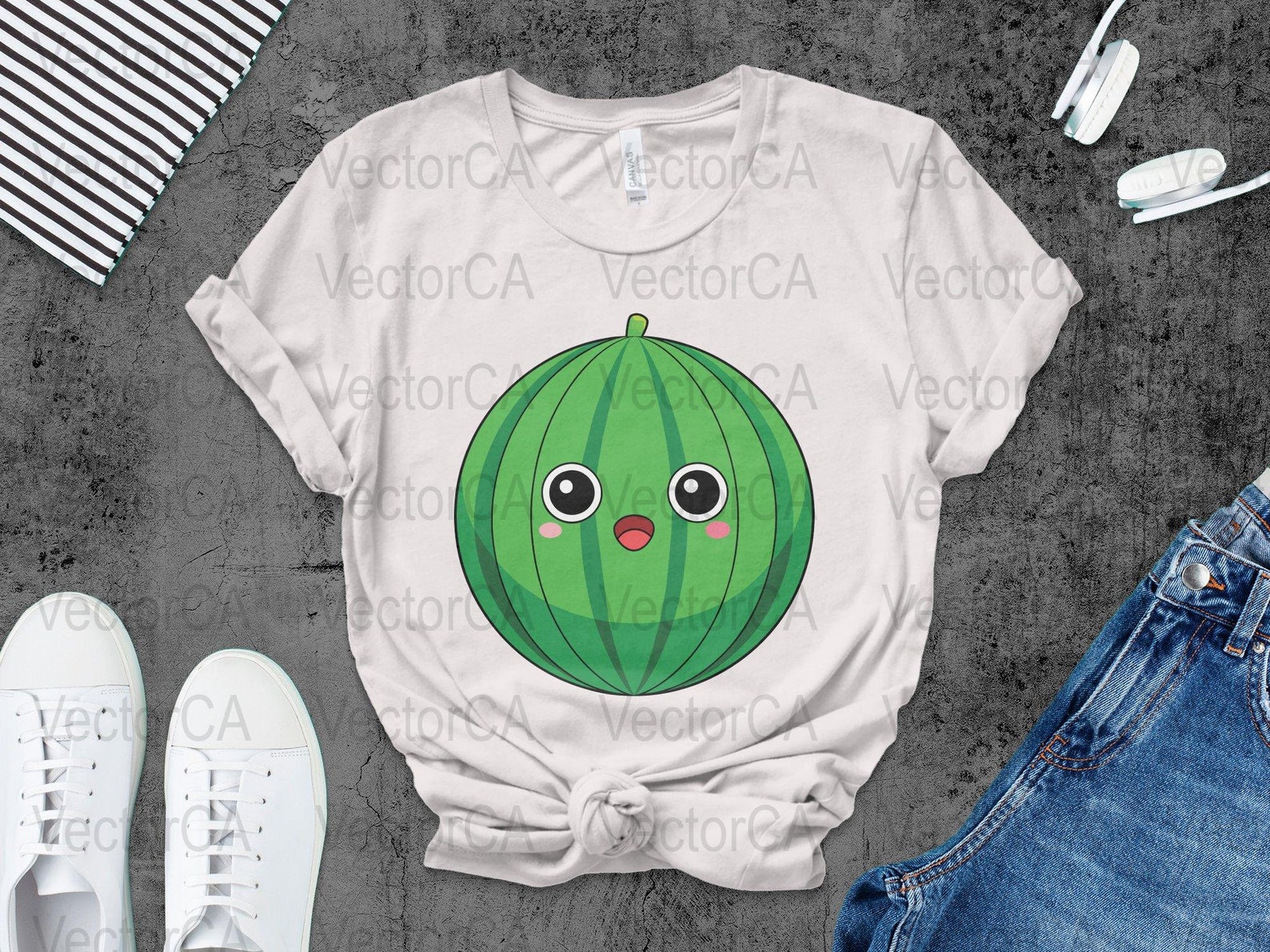 Kawaii Watermelon Vector Cutting Files Instant Download Digital Art ...