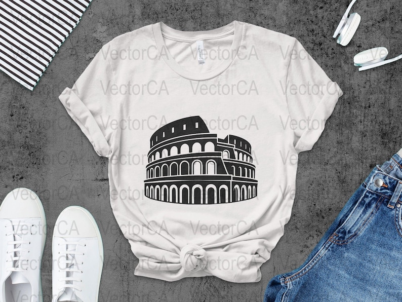 Colosseum SVG, Rome Italy Landmark Vector, Instant Digital Download for ...