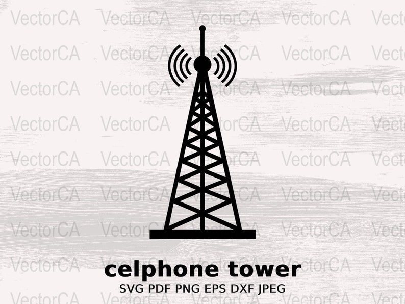 Cellphone Tower Svg,telecommunications Clipart for Commercial Use ...