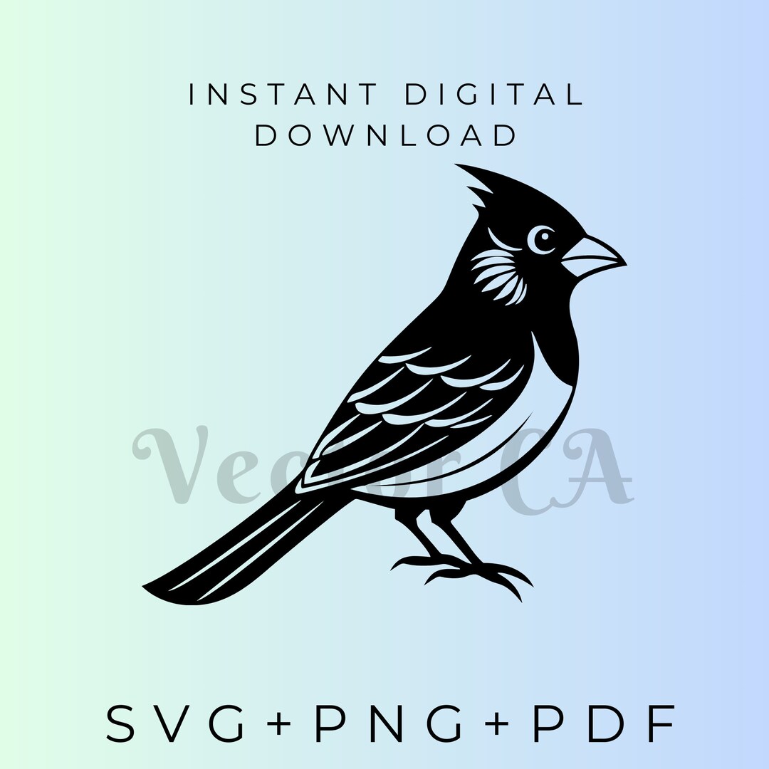 Cardinal SVG Digital Vector Cutting Files Silhouette Cameo, Scanncut ...