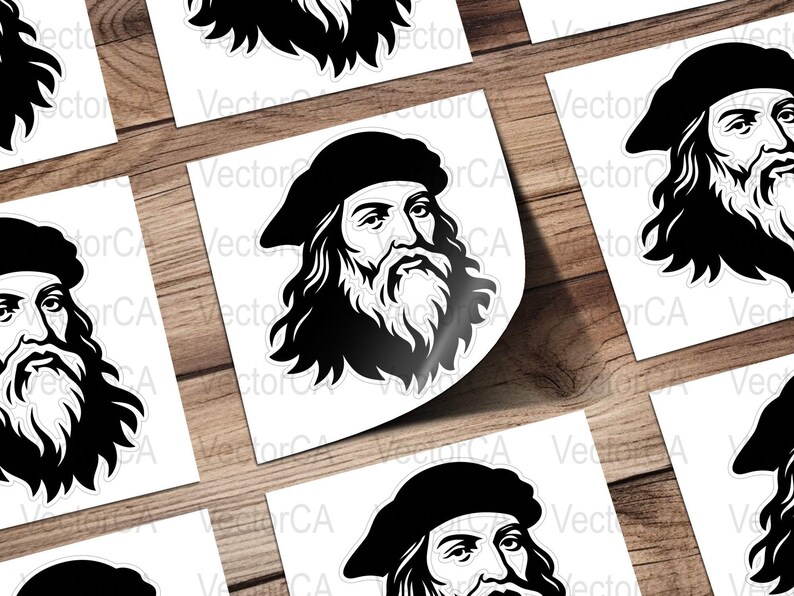 Leonardo Da Vinci SVG Sketch Digital Image, Commercial Use, Cricut ...