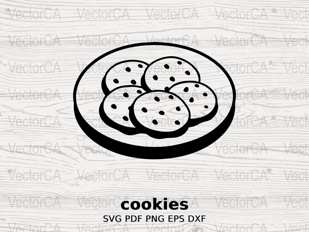 Cute Cookies SVG PNG, Digital Baking Clipart Image for Crafting ...