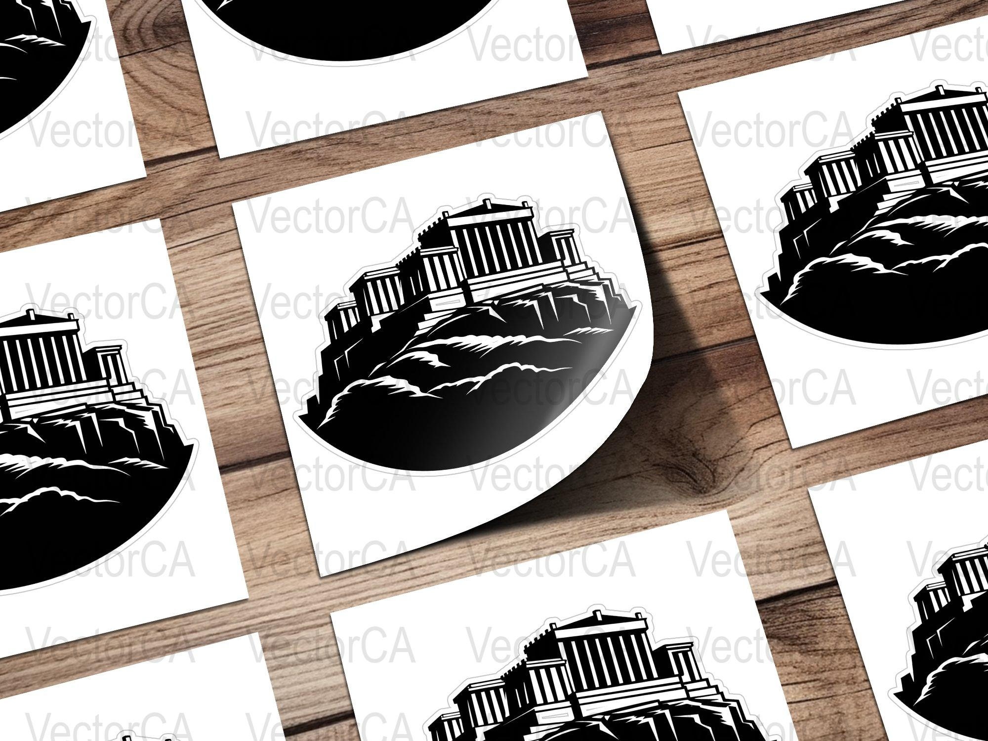 Acropolis of Athens SVG: Greek Architecture Vector Cut File (digital ...