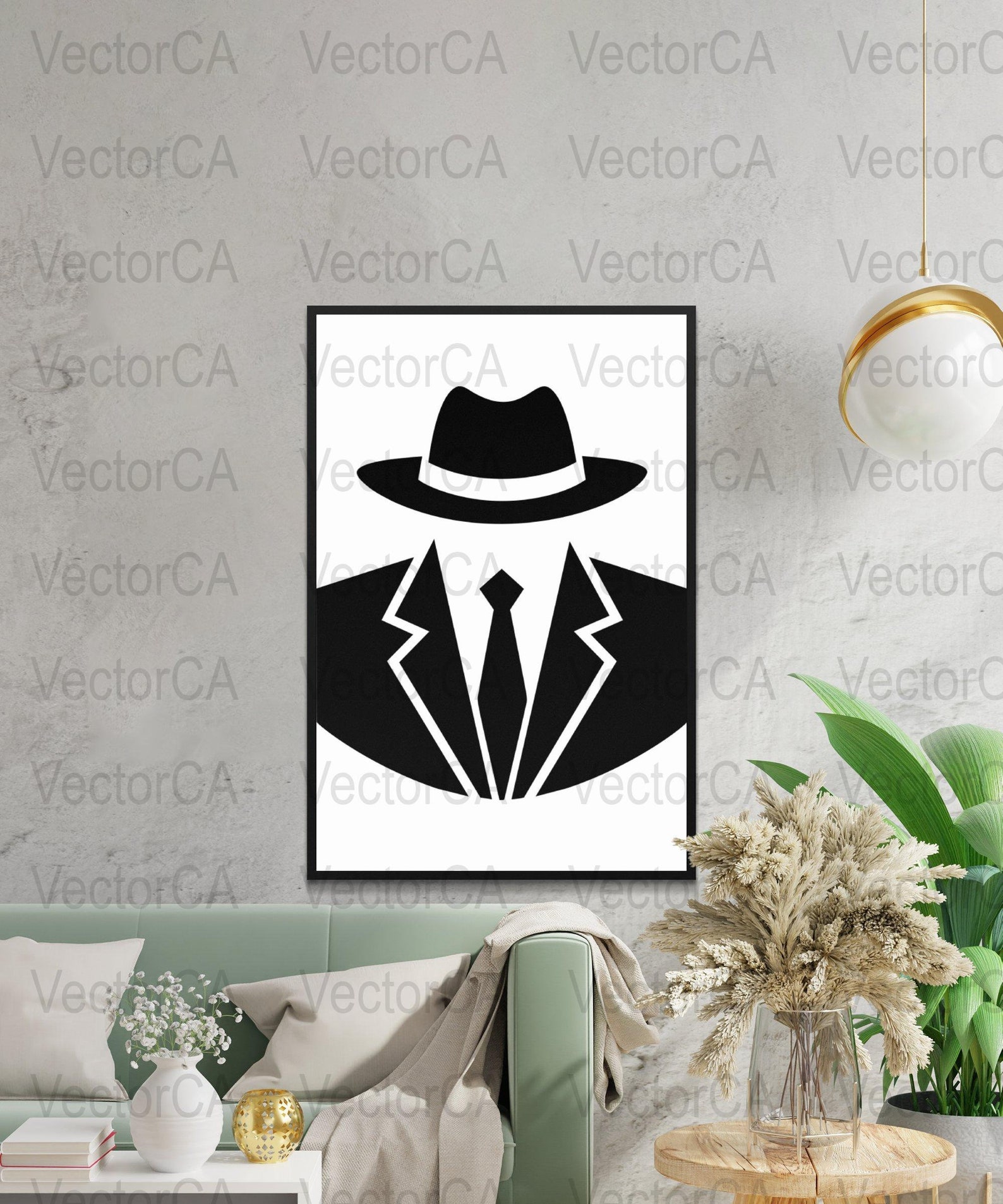 Digital Download Gangster Hat, Suit, and Tie SVG Image, Professional ...