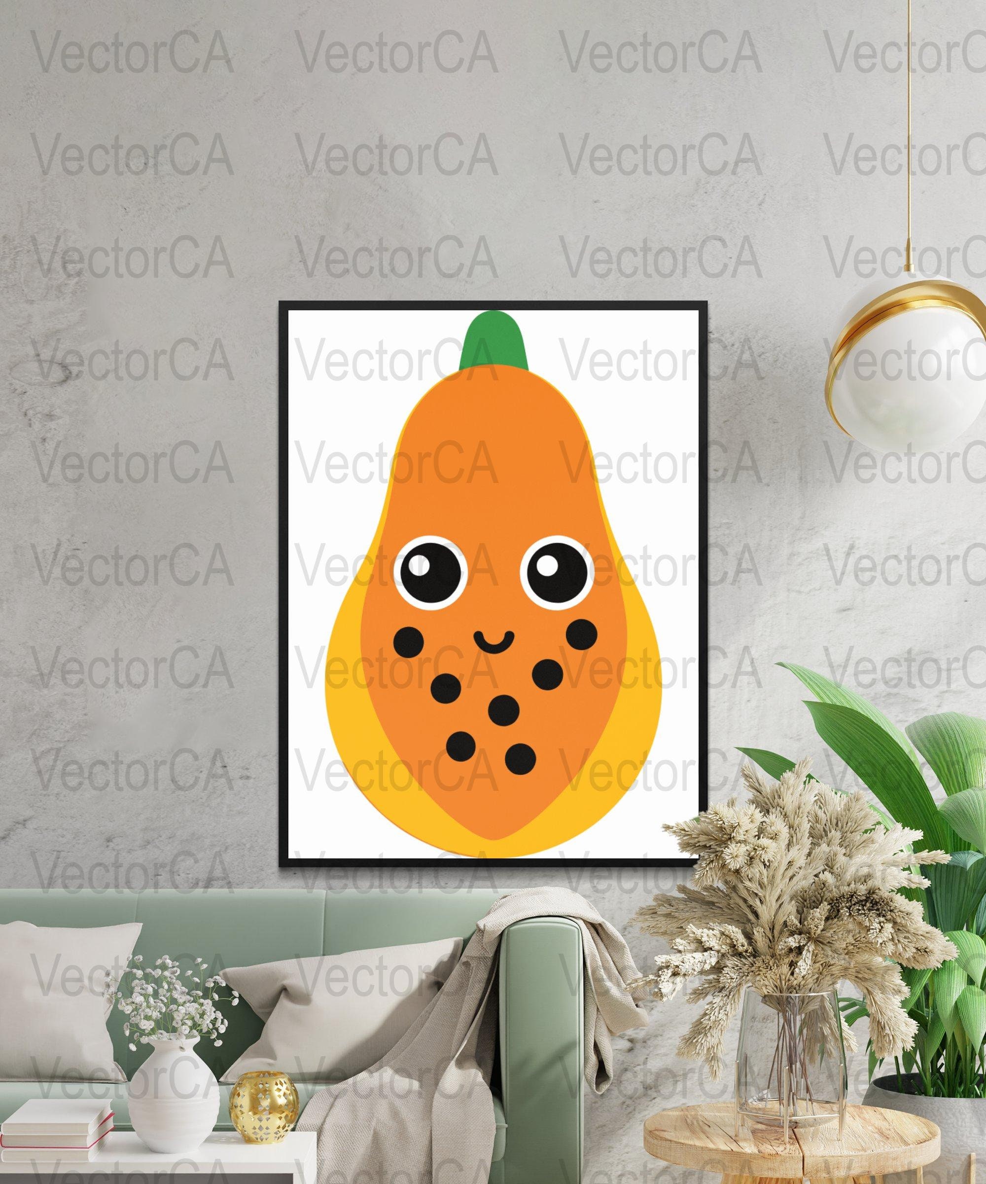 Kawaii Papaya SVG Vector Cutting File, Commercial Use, Cutting Files ...