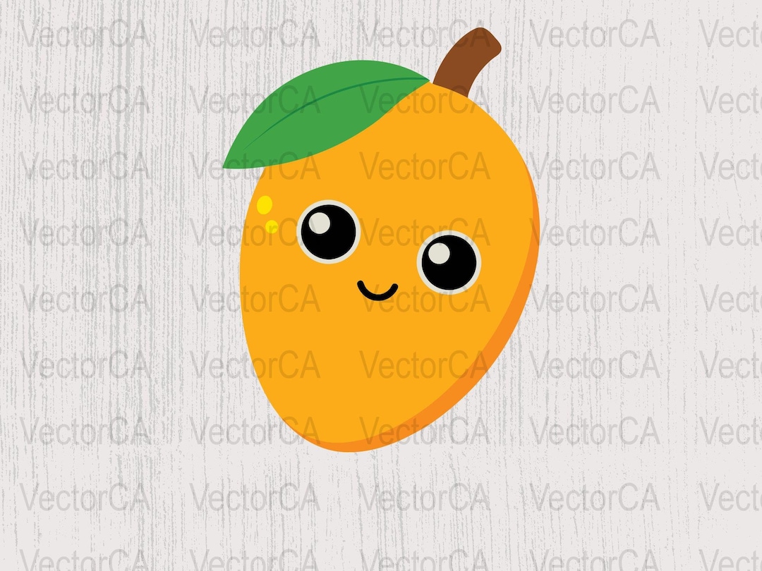Kawaii Mango SVG Vector Cutting Files, Silhouette Cameo,scanncut ...