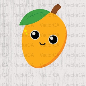 Kawaii Mango SVG Vector Cutting Files, Silhouette Cameo,scanncut ...