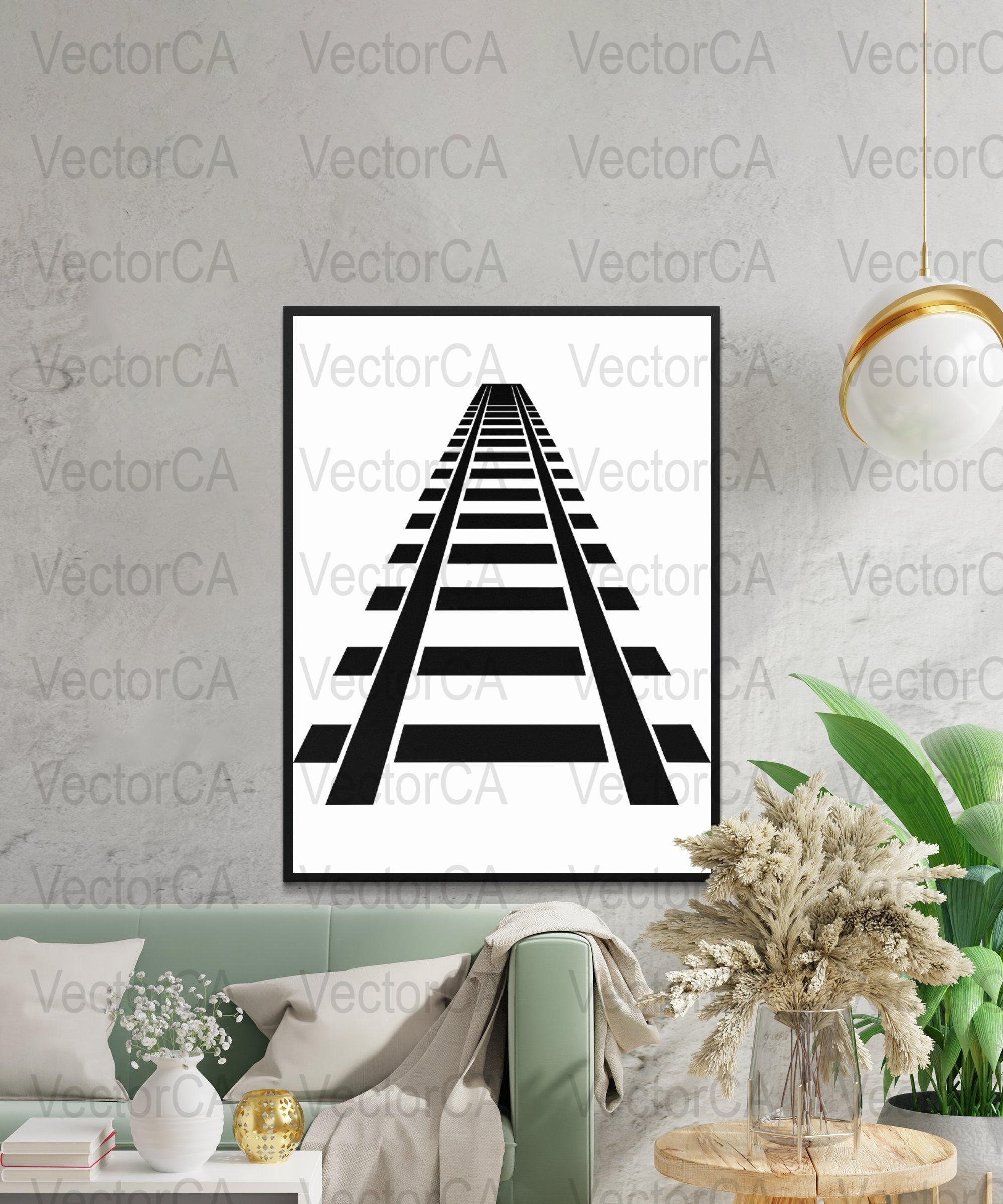 Railway Track SVG PNG Image Digital Download , Train Track Clipart for ...