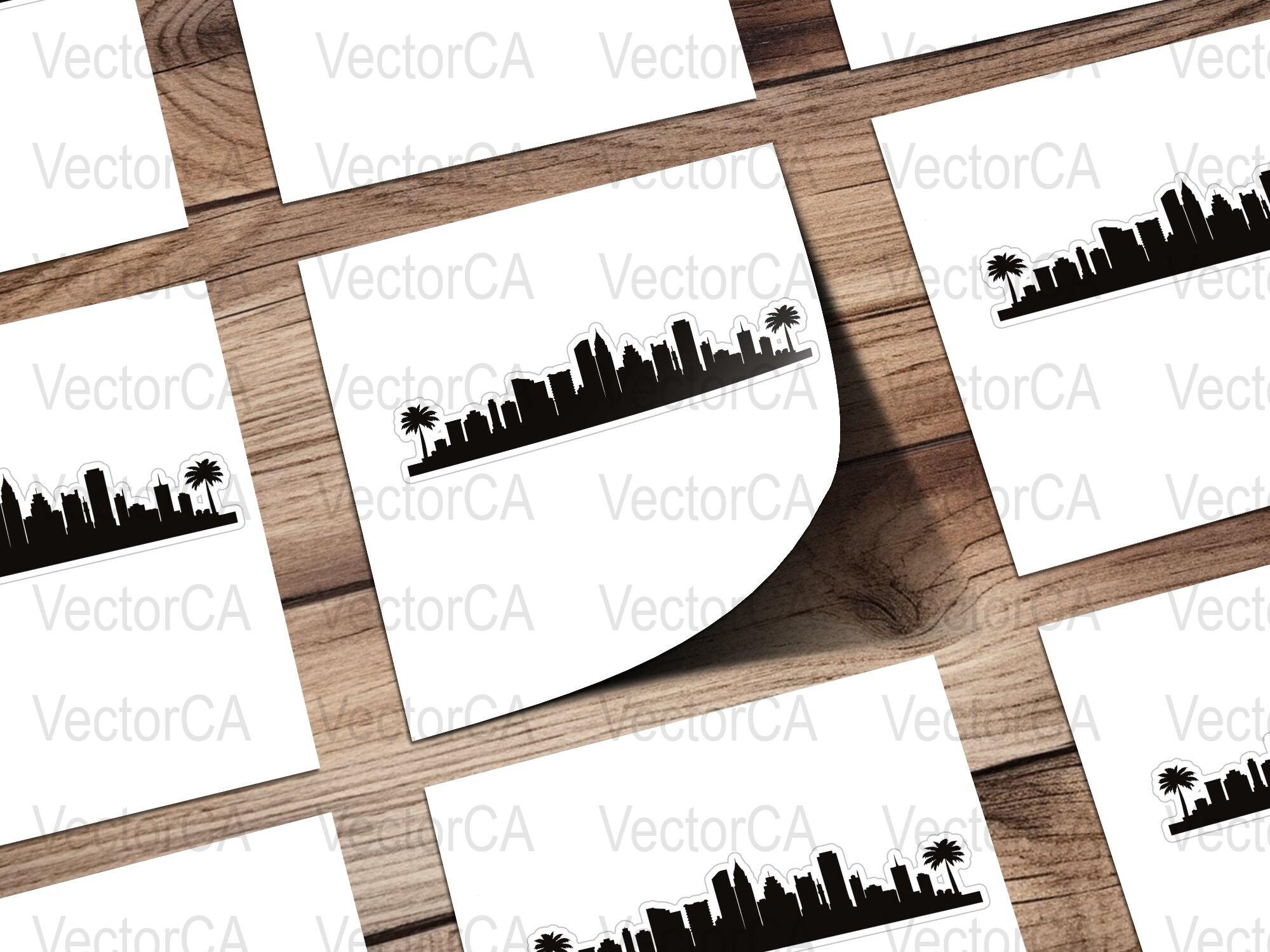 Miami Skyline SVG, USA Cityscape Digital Art, Miami Vector Image ...