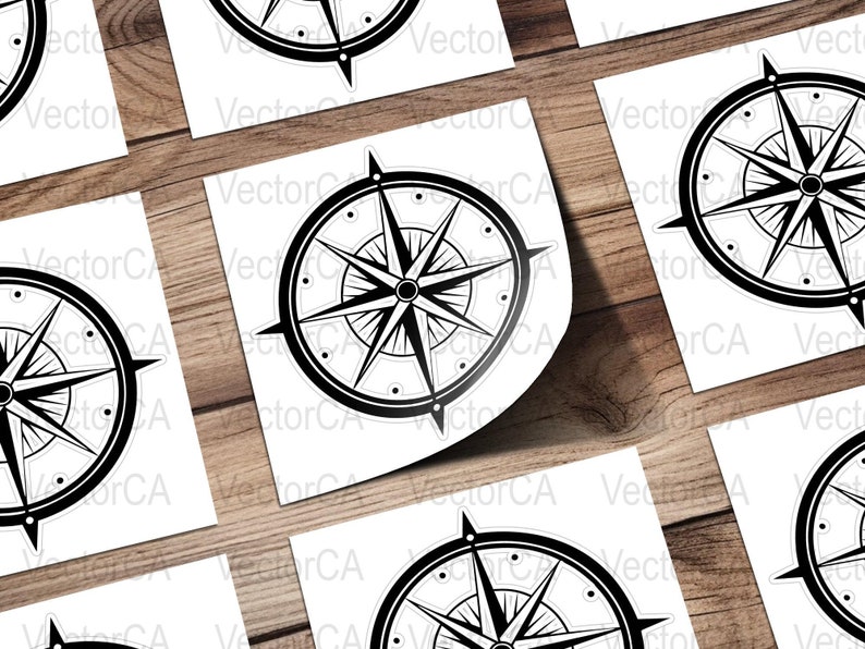 Vintage Compass SVG Image, Digital Nautical Navigation Design, Explorer ...