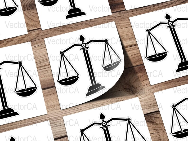 Justice Scale SVG Image Digital Download, Legal Balance Illustration ...