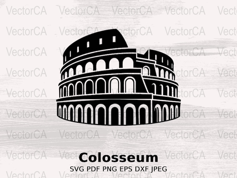 Colosseum SVG, Rome Italy Landmark Vector, Instant Digital Download for ...