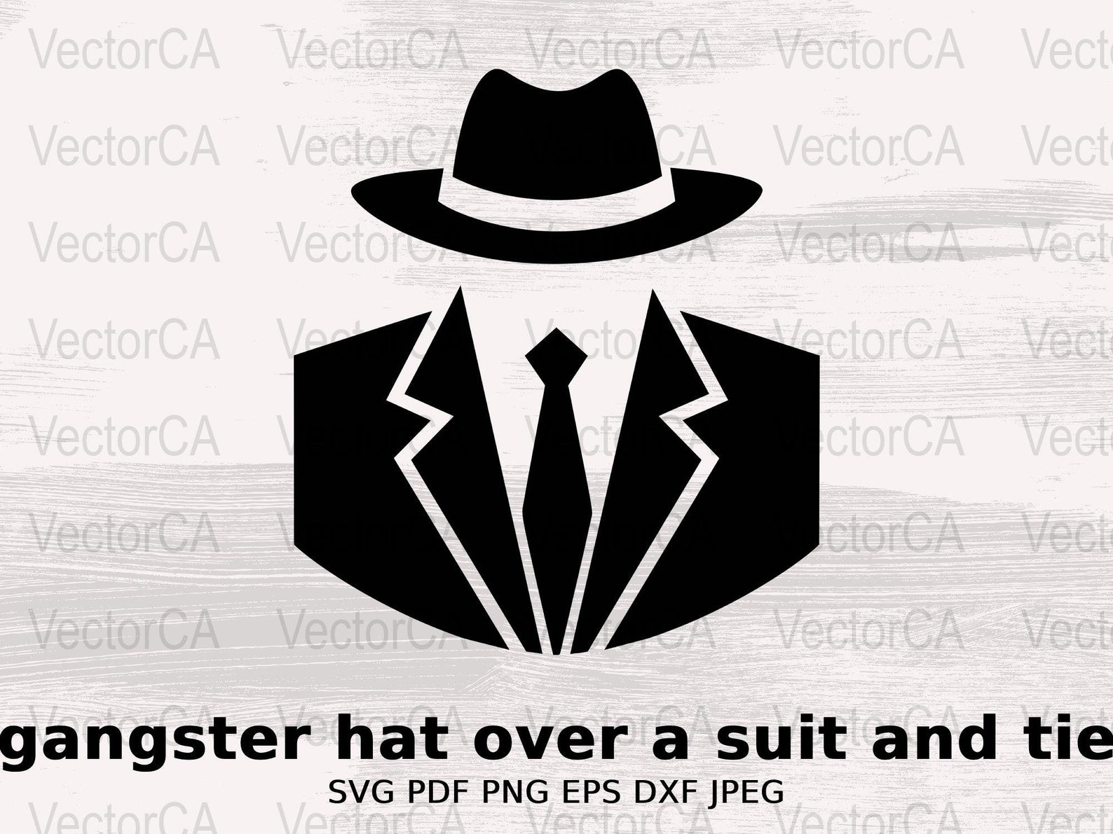 Digital Download Gangster Hat, Suit, and Tie SVG Image, Professional ...