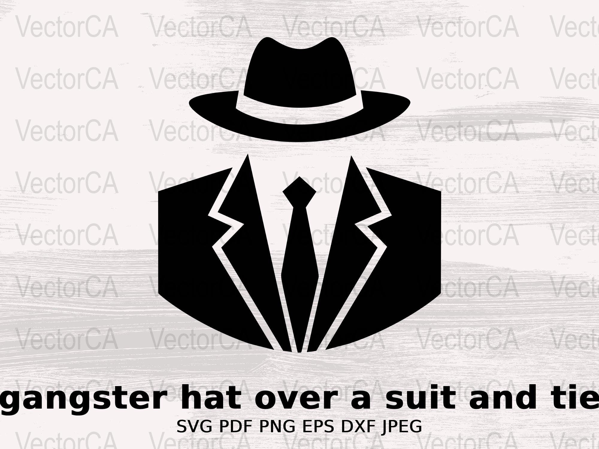 Digital Download Gangster Hat, Suit, and Tie SVG Image, Professional ...