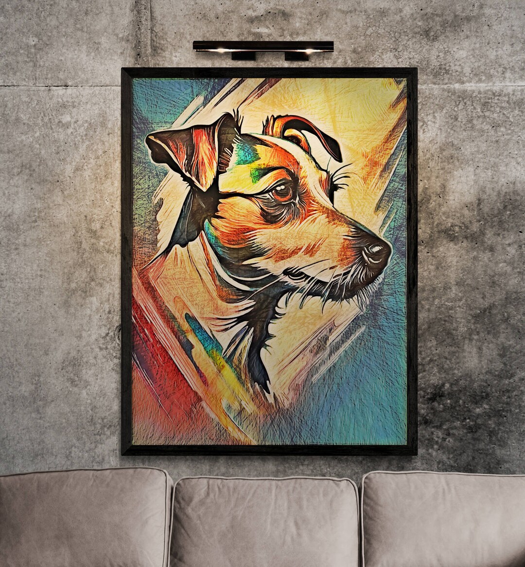 Jack Russell Terrier Art Print: Colorful Dog Portrait for Modern Decor ...