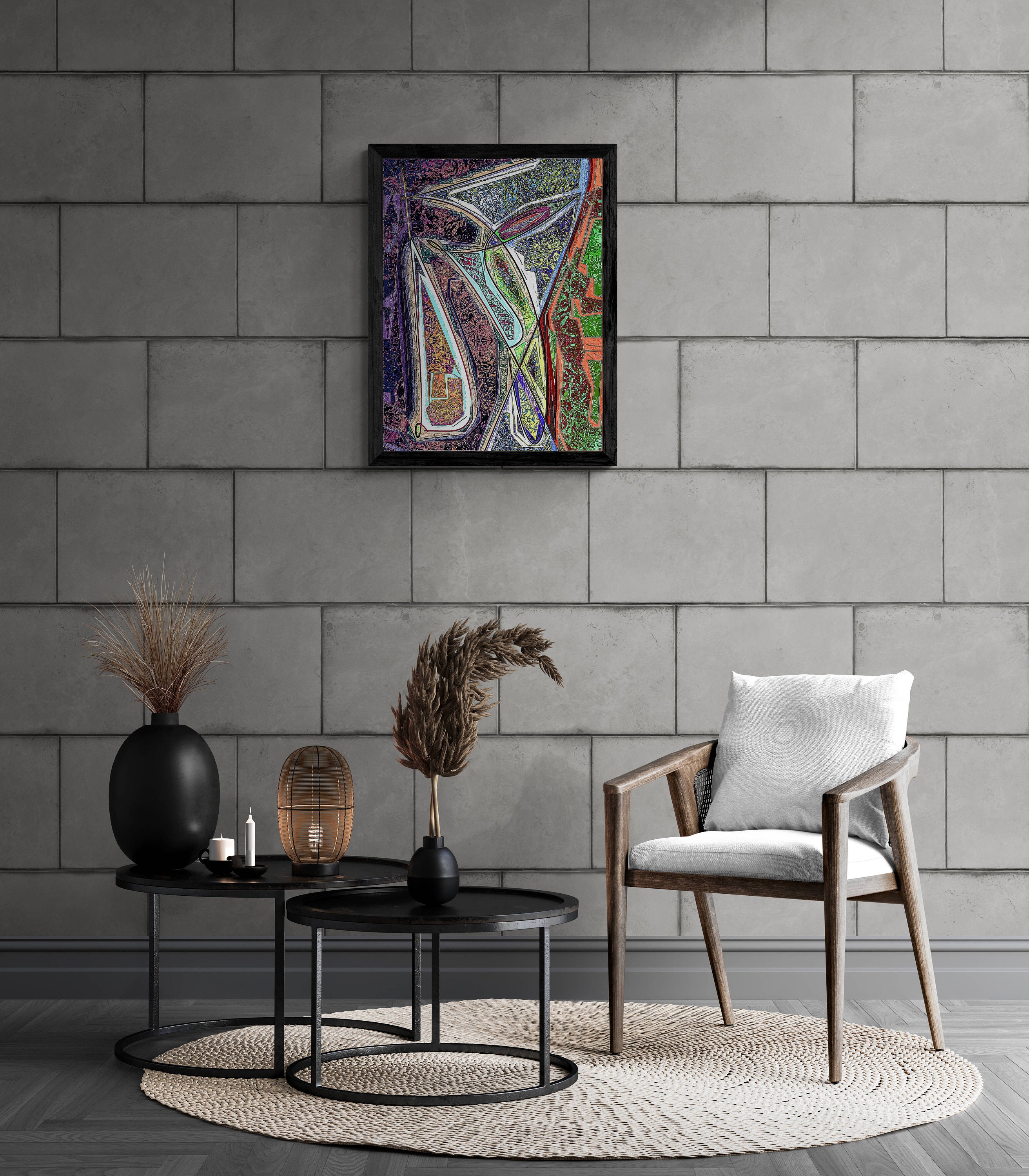 Colorful Abstract Wall Art Print Poster Art Modern Wall Art Living Room ...