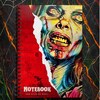 Zombie Notebook Journal Ruled Line Spiral Notebook With Cover Art ...
