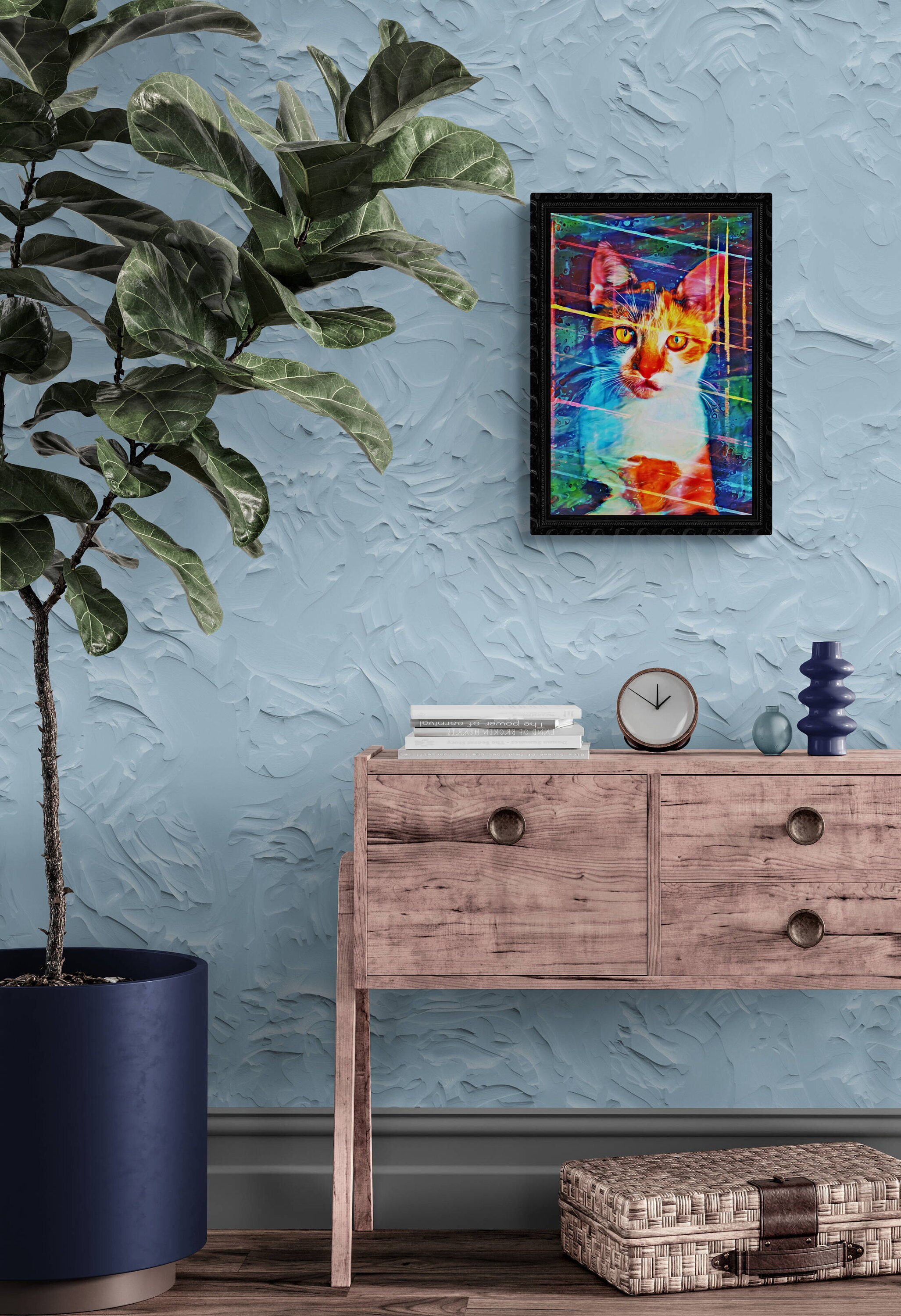 Color Abstract Orange Tabby Cat Poster Wall Art Print Cat Lovers Gift ...