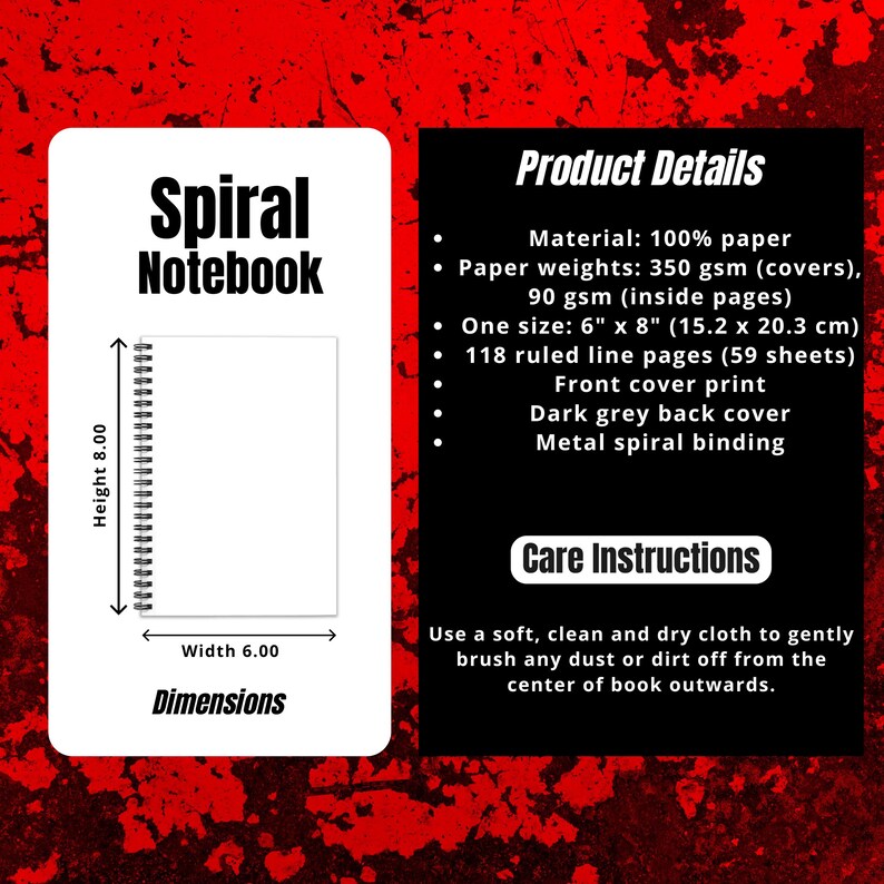 Zombie Notebook Journal Ruled Line Spiral Notebook With Cover Art ...