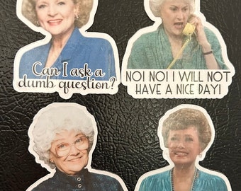 Golden Girls, Set of 4 Magnets, 80s Ladies, Betty White Art, Betty ...