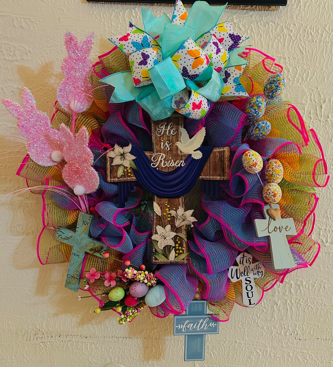 He is Risen Wreath - Etsy