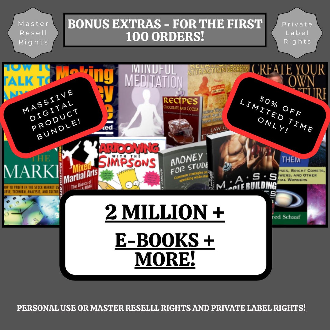 E-book Collection + (BONUS) Millions Digital Products Bundle, Passive ...