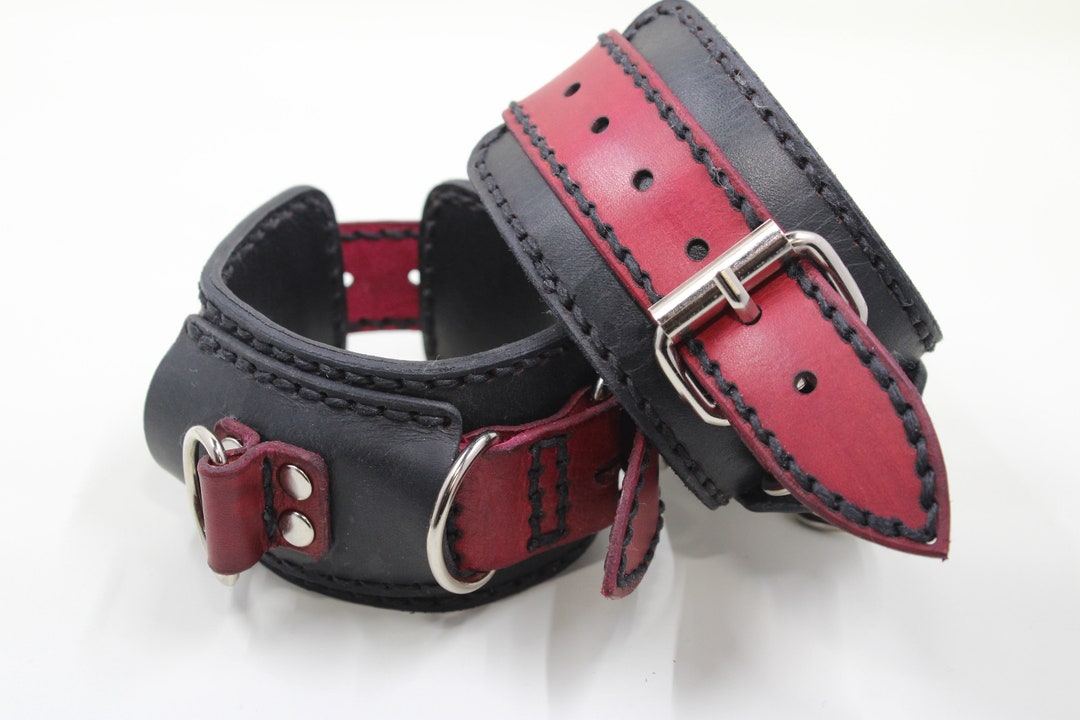 Handmade Full Grain Leather Handcuffs, BDSM and Bondage Restraints ...