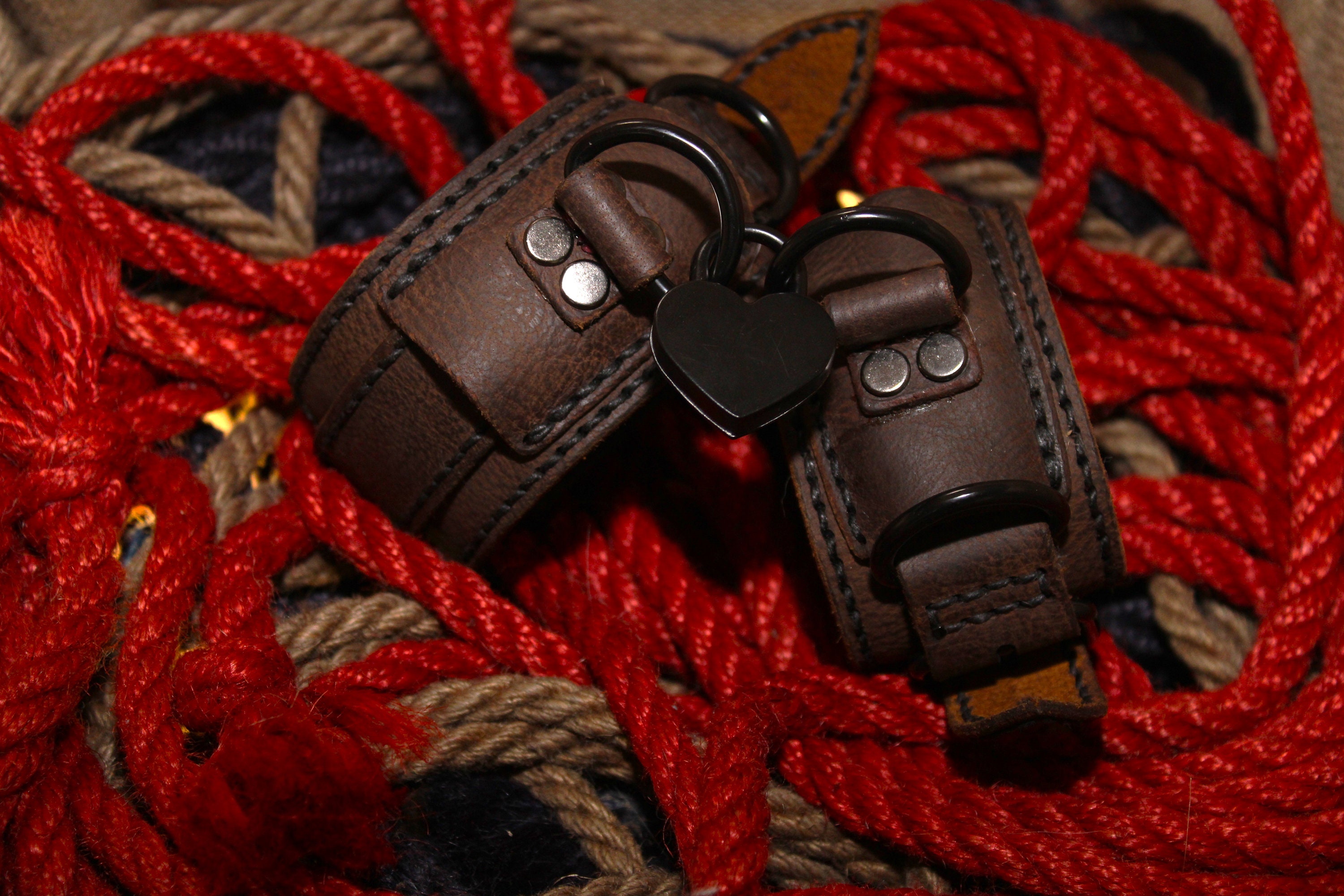 Handmade Full Grain Leather Handcuffs, BDSM and Bondage Play Restraints ...