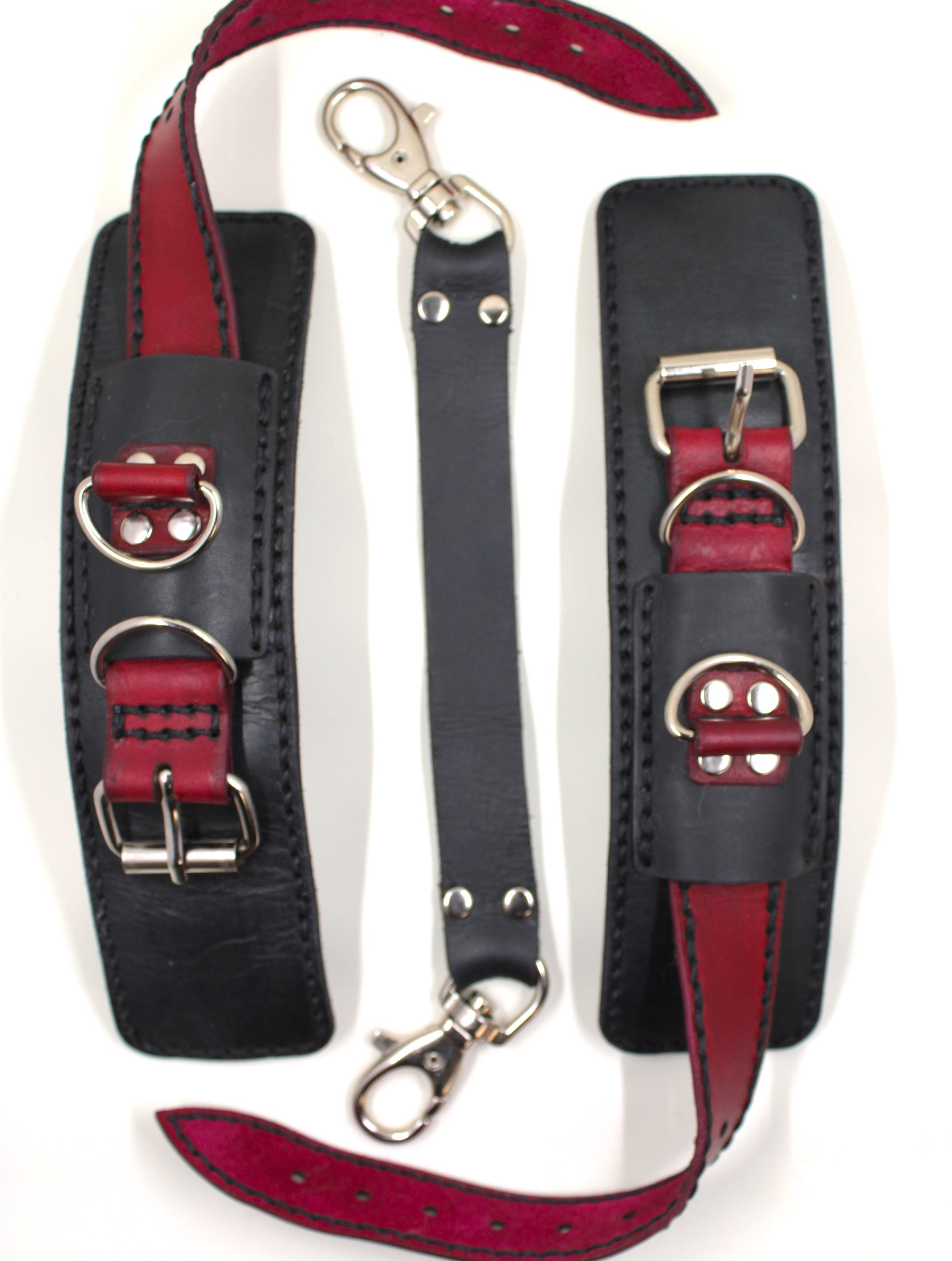 Handmade Full Grain Leather Handcuffs, BDSM and Bondage Restraints ...