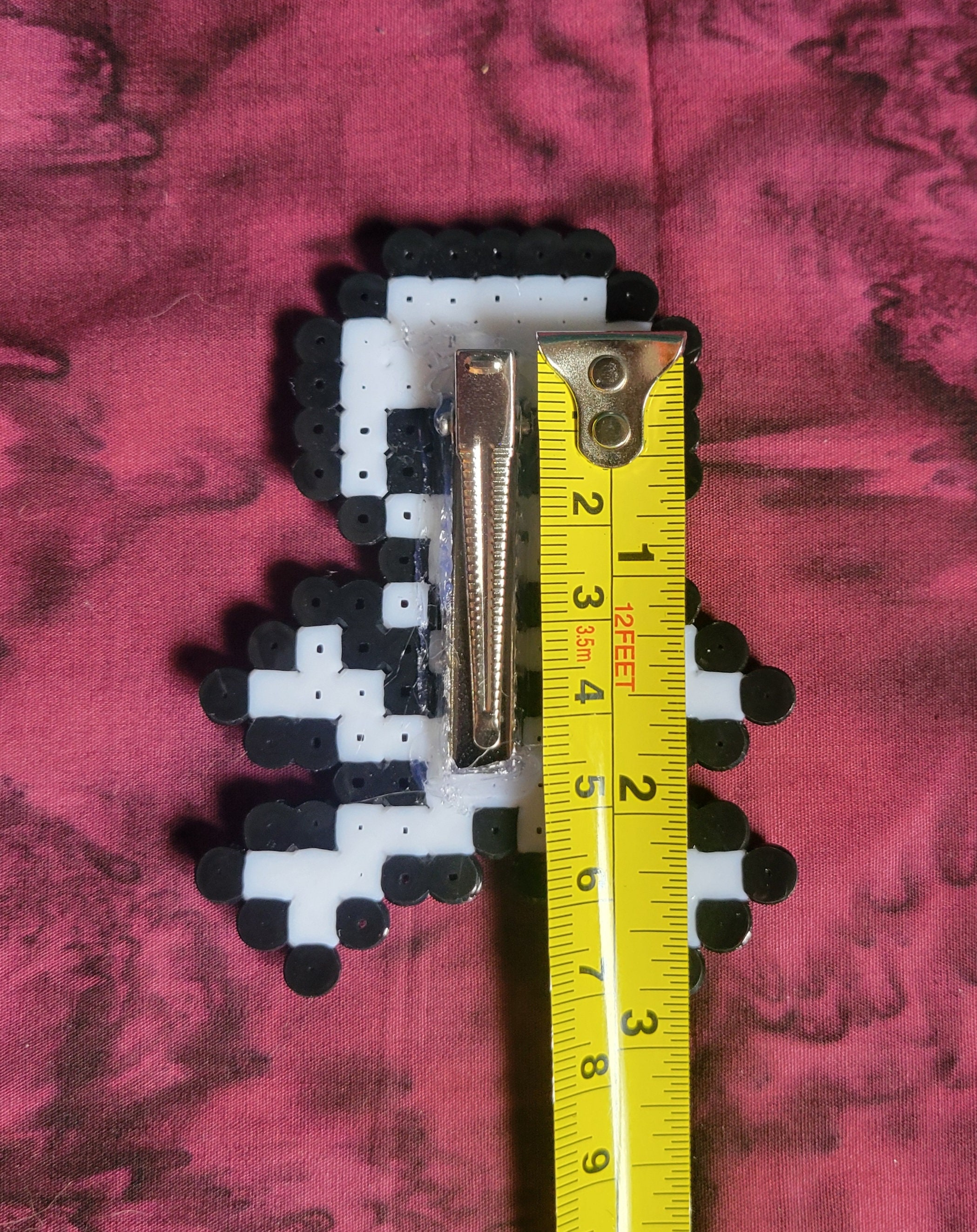 Skull and Cross Bones Perler Bead Hair Clip - Etsy