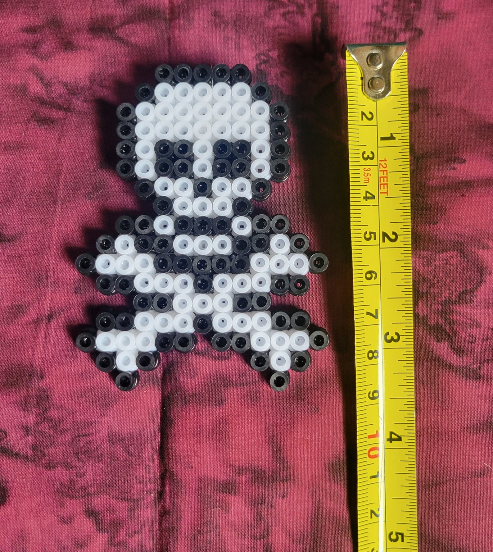 Skull and Cross Bones Perler Bead Hair Clip - Etsy
