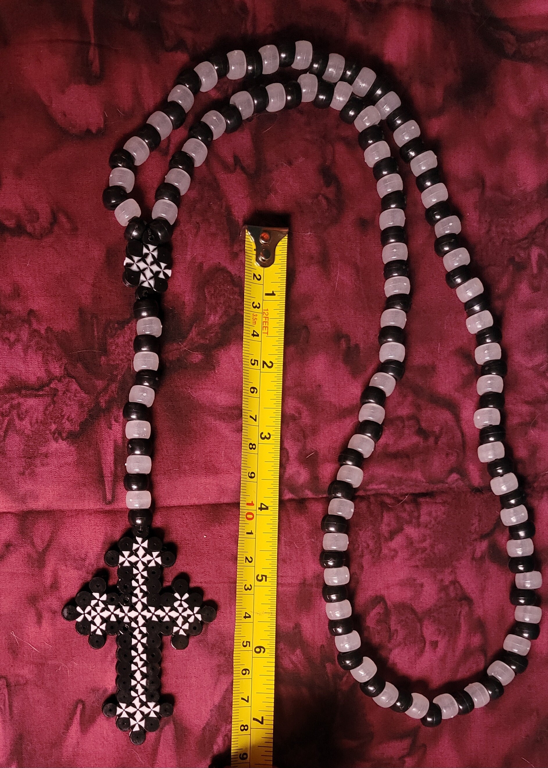 Kandi Cross Necklace/rosary *glow in the Dark* - Etsy