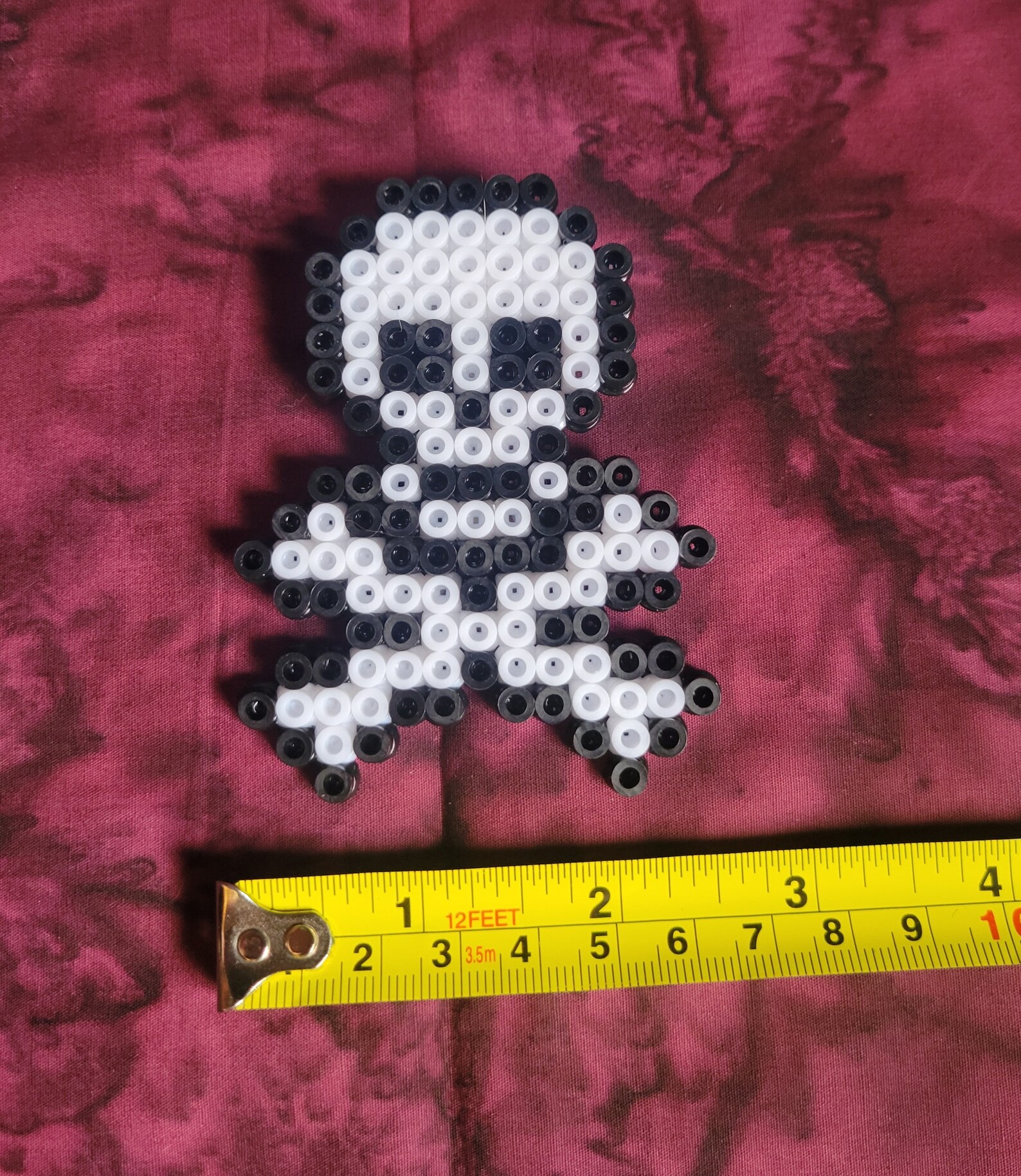 Skull and Cross Bones Perler Bead Hair Clip - Etsy