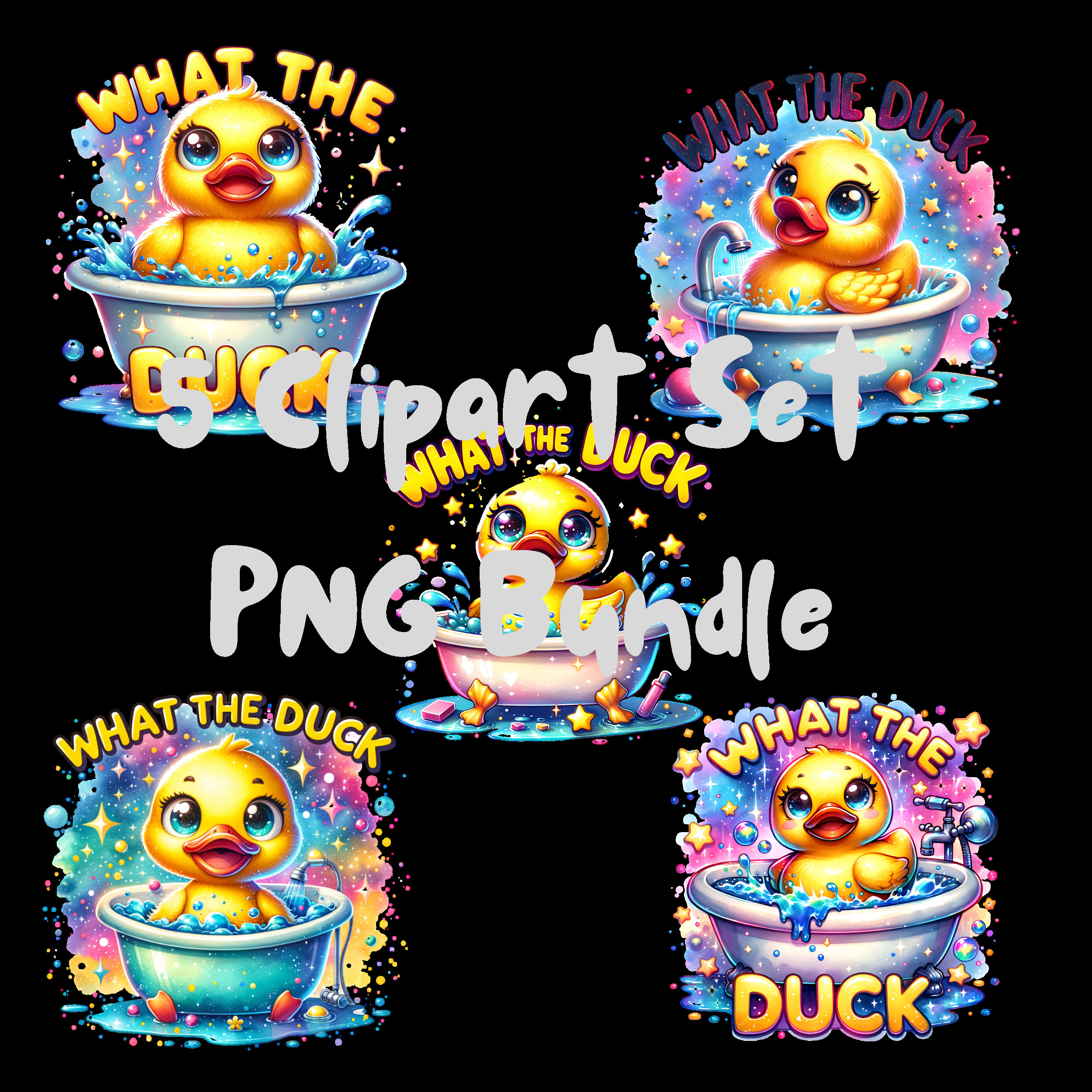 What the Duck PNG, Sassy Cute Duck Clipart Bundle, Funny Duck PNG ...