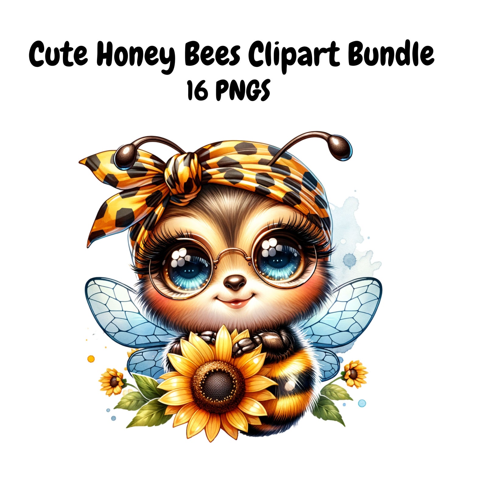 16 PNG Sweet Bees Clipart Bundle, Cute Bees Clipart Bundle, Cute Bees ...