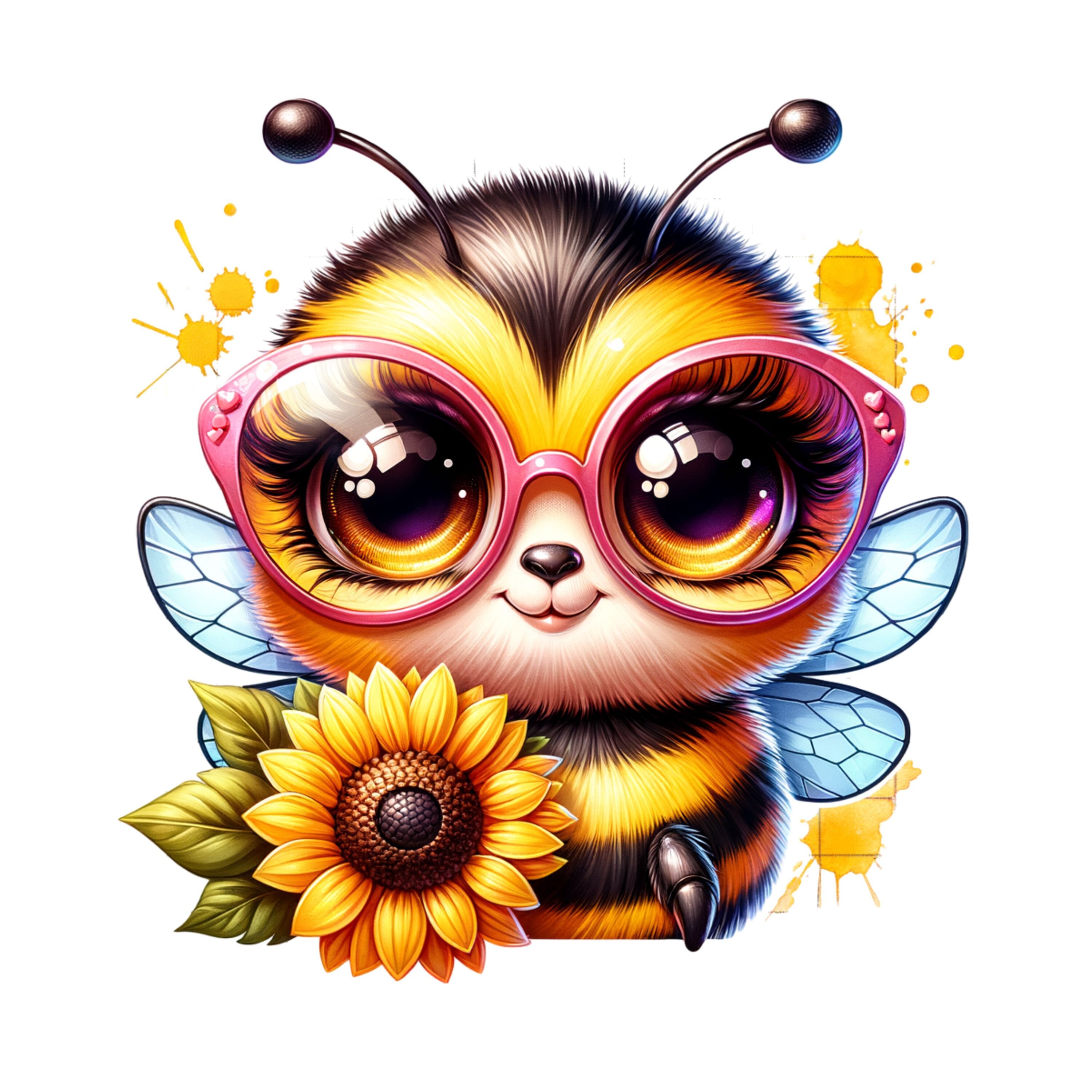 16 PNG Sweet Bees Clipart Bundle, Cute Bees Clipart Bundle, Cute Bees ...