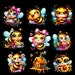 16 PNG Sweet Bees Clipart Bundle, Cute Bees Clipart Bundle, Cute Bees ...