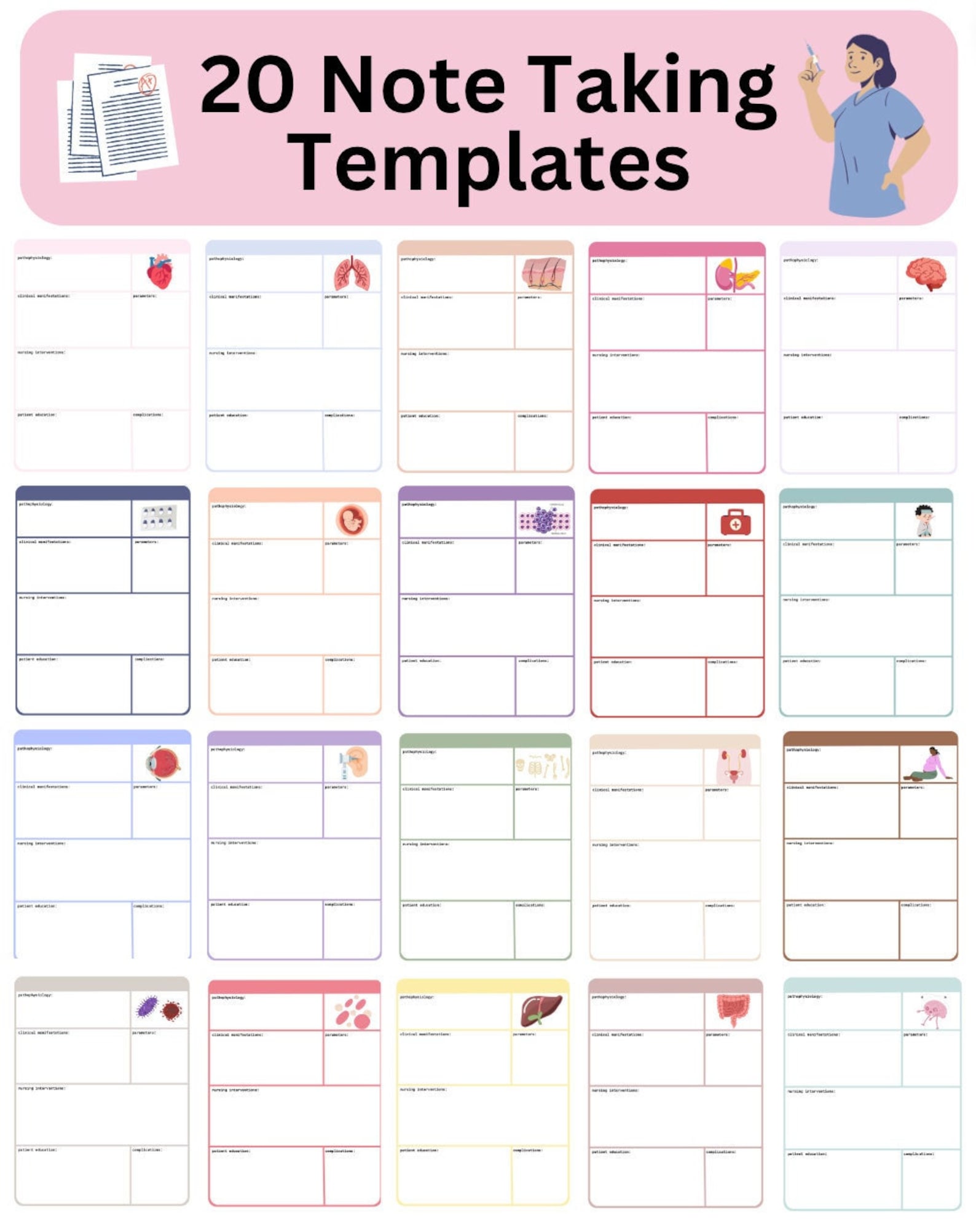 Nursing School Note-taking Template - Etsy